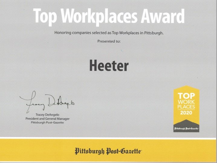 Heeter Named 2020 Top Workplace | Heeter