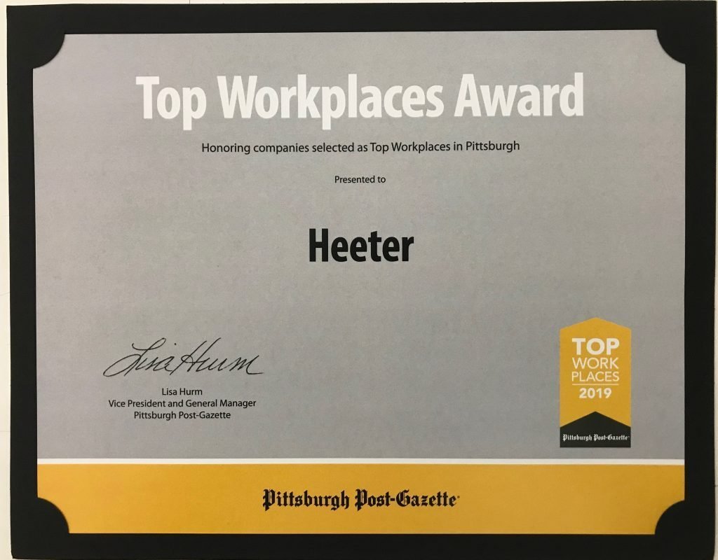 Heeter Named 2019 Top Workplace | Heeter